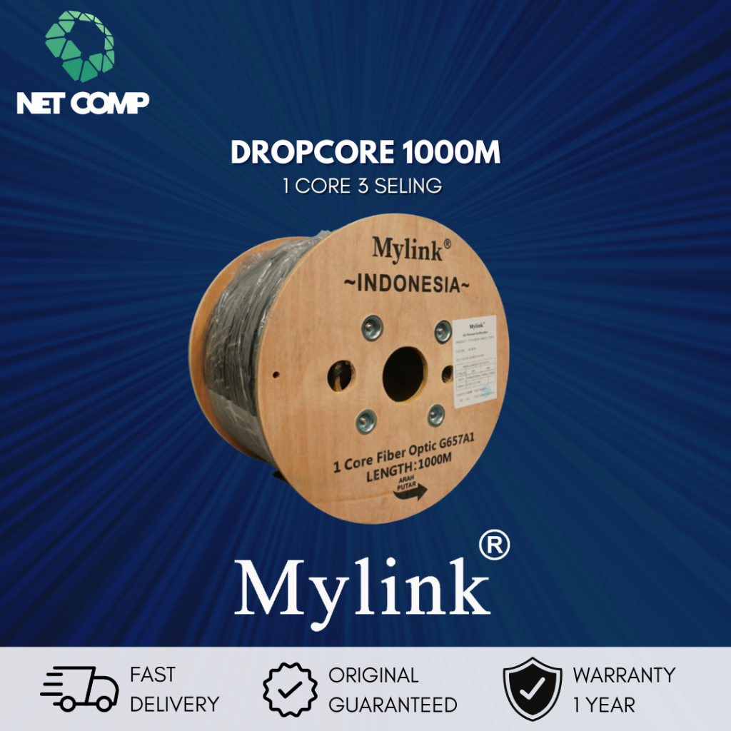Jual MYLINK KABEL FTTH Dropcore 1 Core 3 Seling 1000Meter Fiber Optic ...