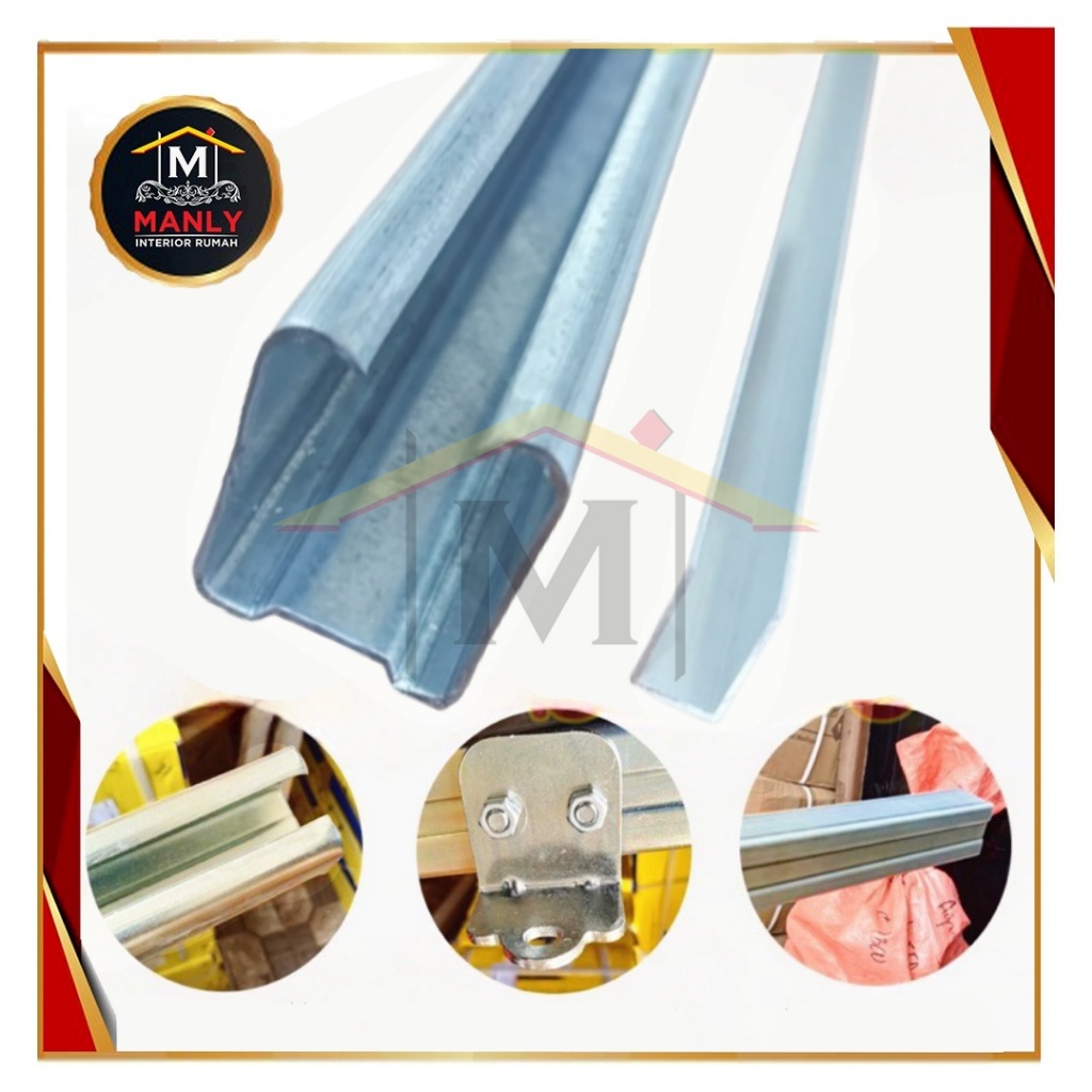 Jual Rel Pintu Sleding Rel Geser J3 180cm Satu Set Lengkap Rel Galvanis ...