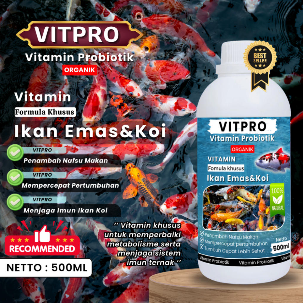 Jual [VITPRO] Vitamin Probiotik Booster Pelet Pakan Ikan Koi Blitar ...