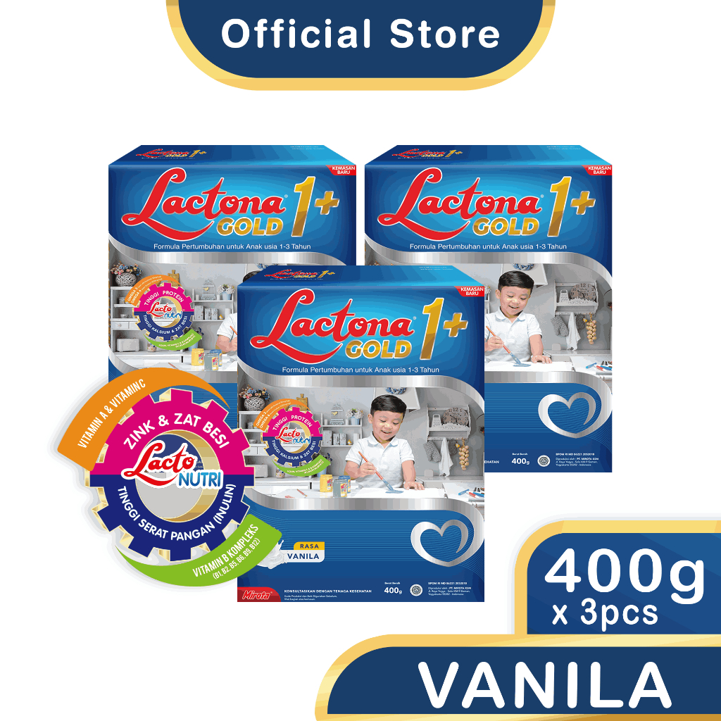 Jual PAKET LACTONA GOLD 1+ Susu Pertumbuhan Usia 1-3 Tahun 400 Gr X 3 ...
