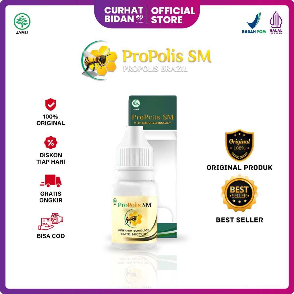 Jual Propolis SM Brazil 100% Asli Original Obat Tetes Multikhasiat Isi ...
