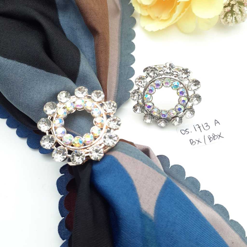 Jual Ring hijab/ cincin hijab full permata simple mewah elegant uk 5cm ...