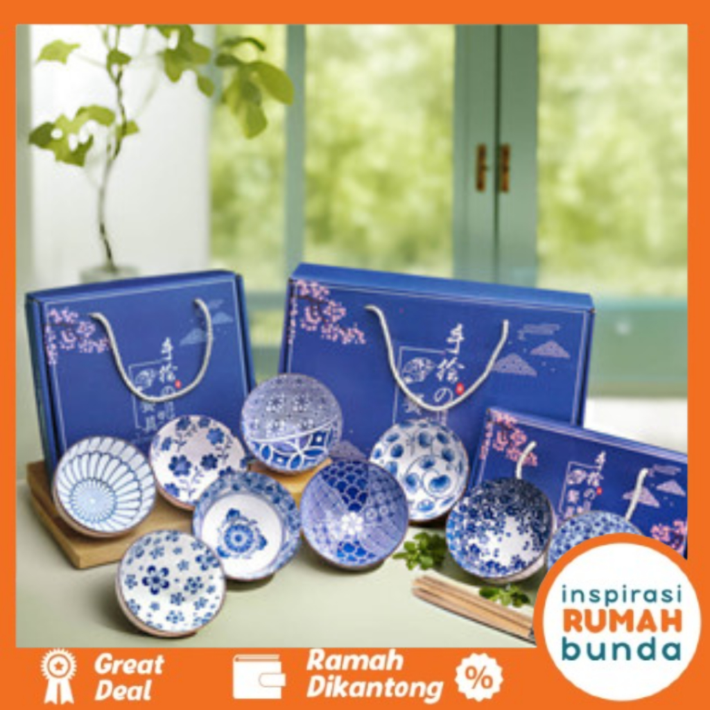 Jual Mangkok set keramik Souvenir Mangkok set premium Hampers Mangkok ...