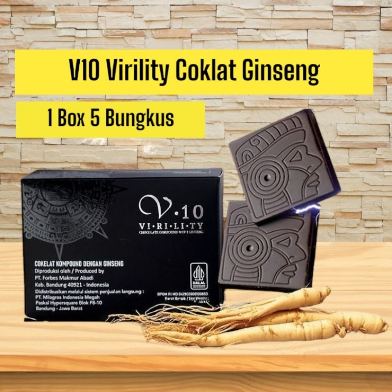 Jual V10 Virility Coklat Ginseng 1 Box isi 10 Bungkus | Shopee Indonesia
