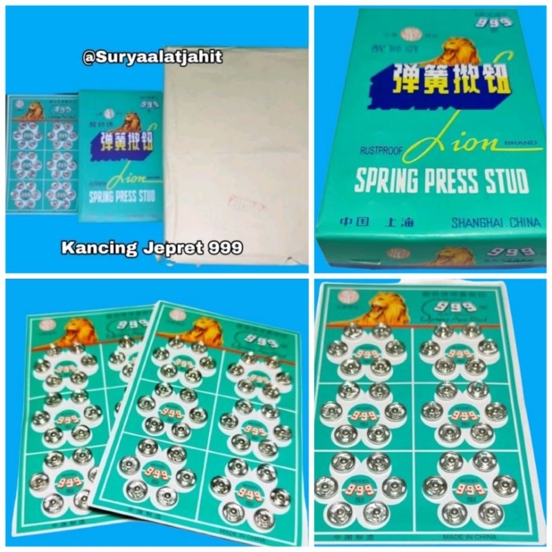 Jual Kancing jepret #O Lion 999 8mm Nkl 1lbr@36set rp.3.400/1lembar ...