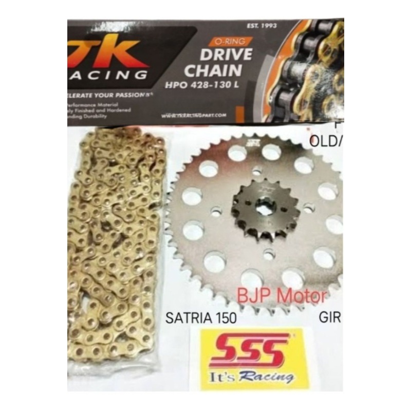 Jual Gear Set SSS 428 Satria FU 150 rantai TK Racing 428 HPO-Ring 130L Gold dipilih ukuran gir ...