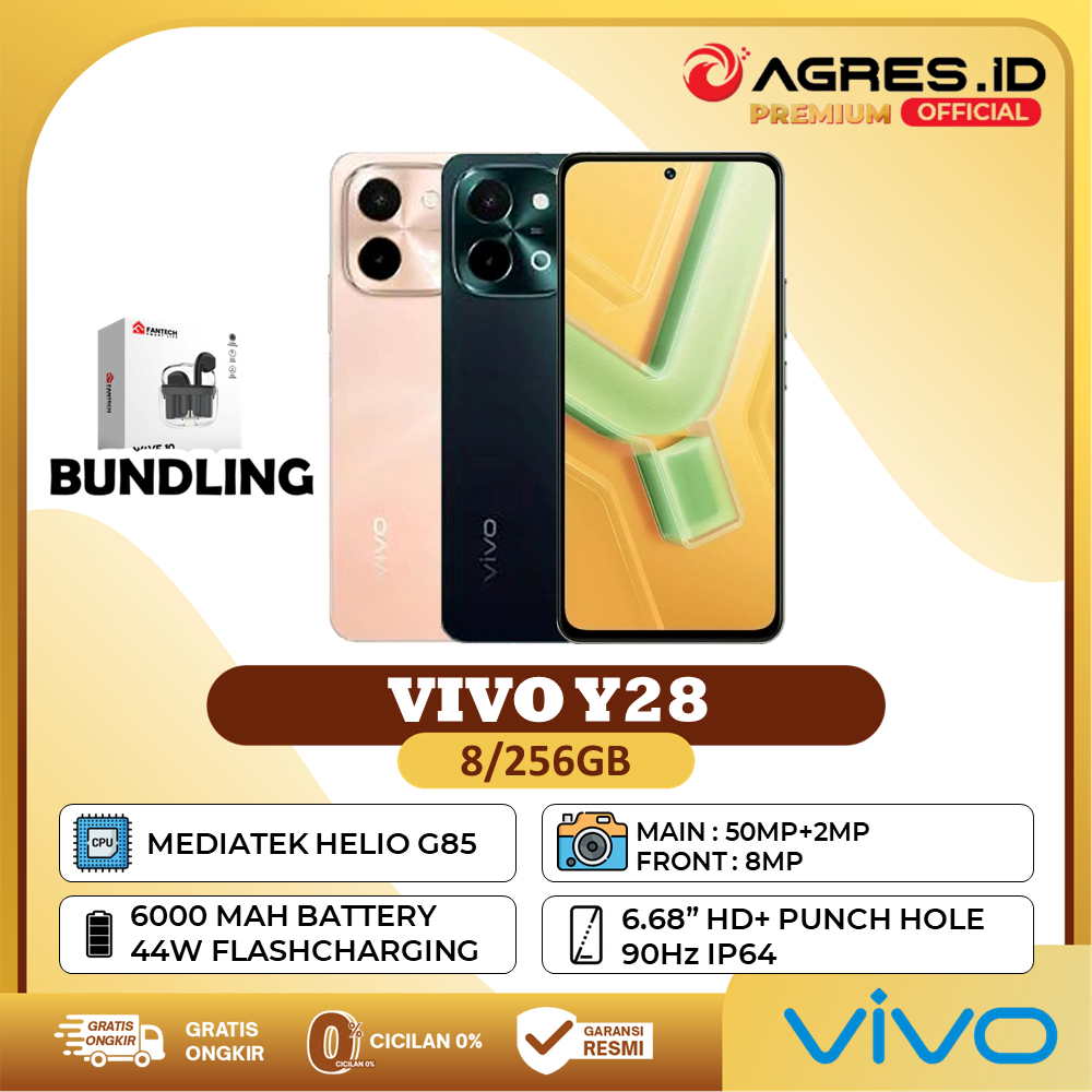 Jual VIVO Y28 8GB 256GB 44W FLASH CHARGER+6000 mAH GARANSI RESMI | Shopee Indonesia