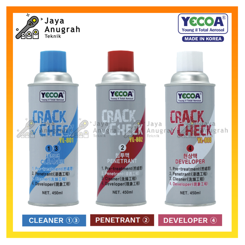 Jual Crack Check Yecoa 1 set 450ml YL-801, Y-802, YL-803 / Spot Check ...