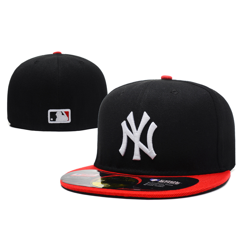 Jual Topi Fitted NY New York Black Red Logo Bordir Build Up Caps ...