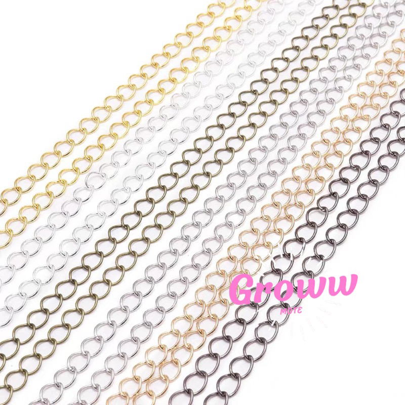 Jual Rantai Aksesoris Gold Silver Bahan Kerajinan DIY (1Meter) | Shopee ...