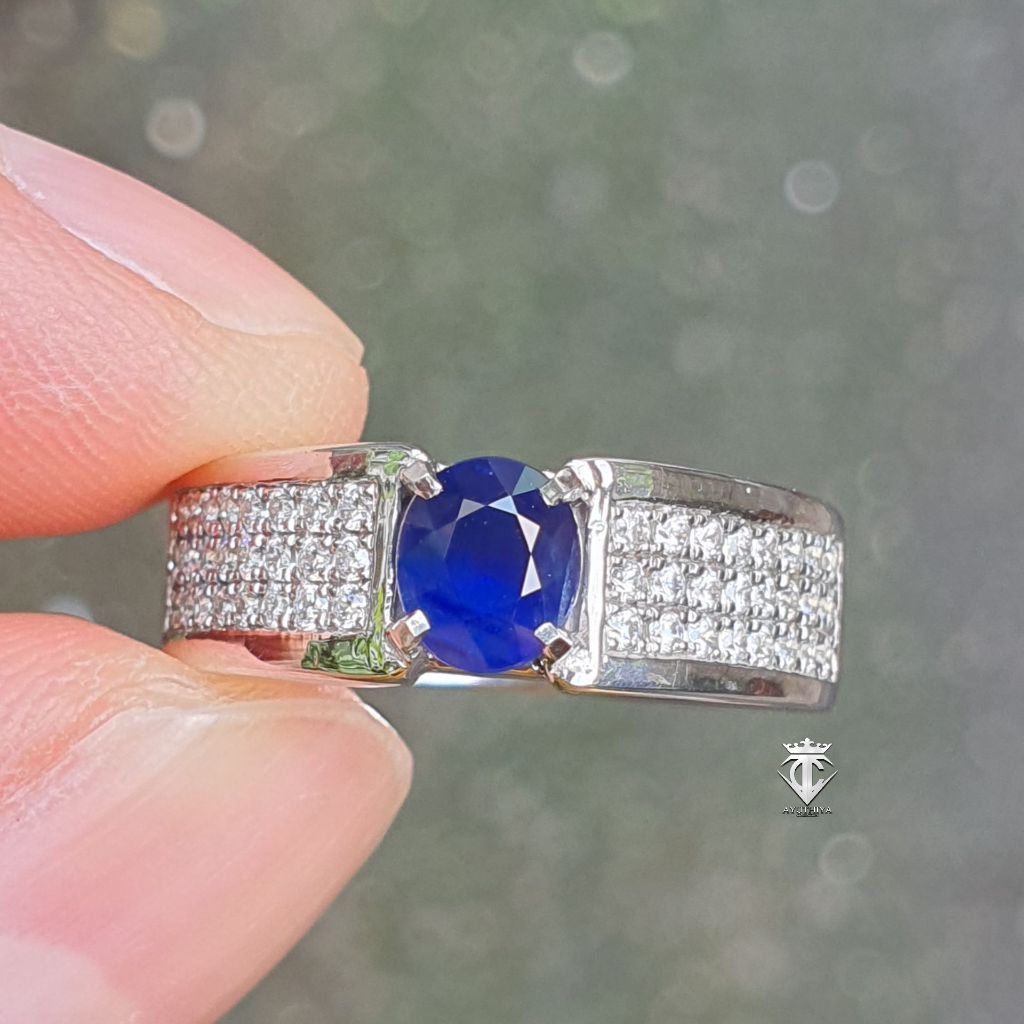 Jual Batu Permata Natural HQ Blue Sapphire Tanzania 1.17 Ct MRI Lab ...