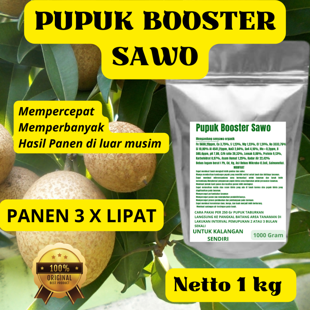 Jual Pupuk organik booster perangsang dan pelebat buah Sawo agar cepat berbuah tidak mudah ...