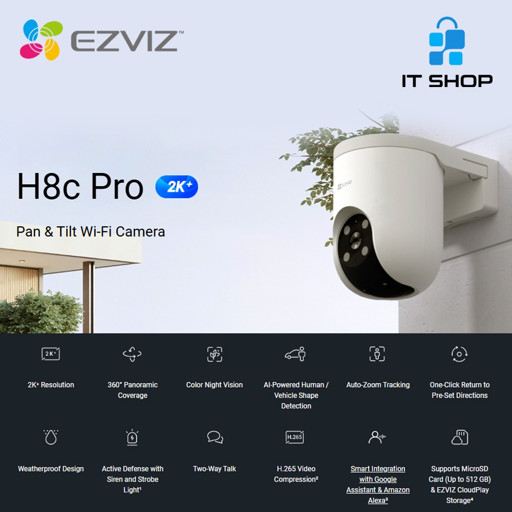 Jual Ezviz IP Camera H8c Pro 2K+ Pan & Tilt Wi-Fi Camera | Shopee Indonesia