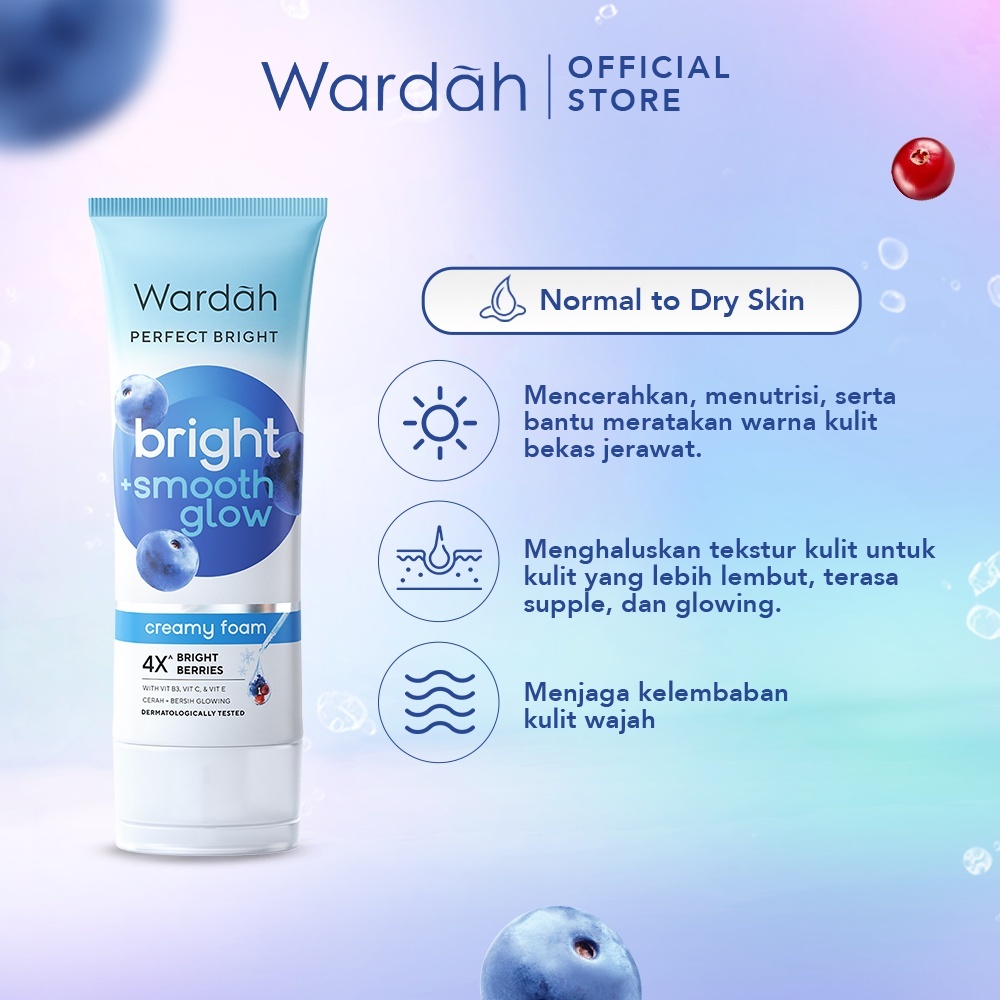 Jual Wardah Perfect Bright Creamy Foam Bright + Smooth Glowing - Facial Wash | Shopee Indonesia