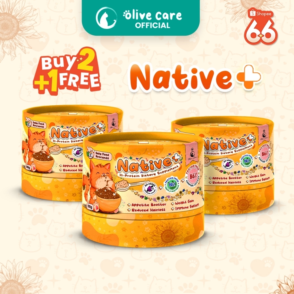 Jual Olive Care NATIVE+ (Beli 2 GRATIS 1) Vitamin Kucing Protein Tinggi ...
