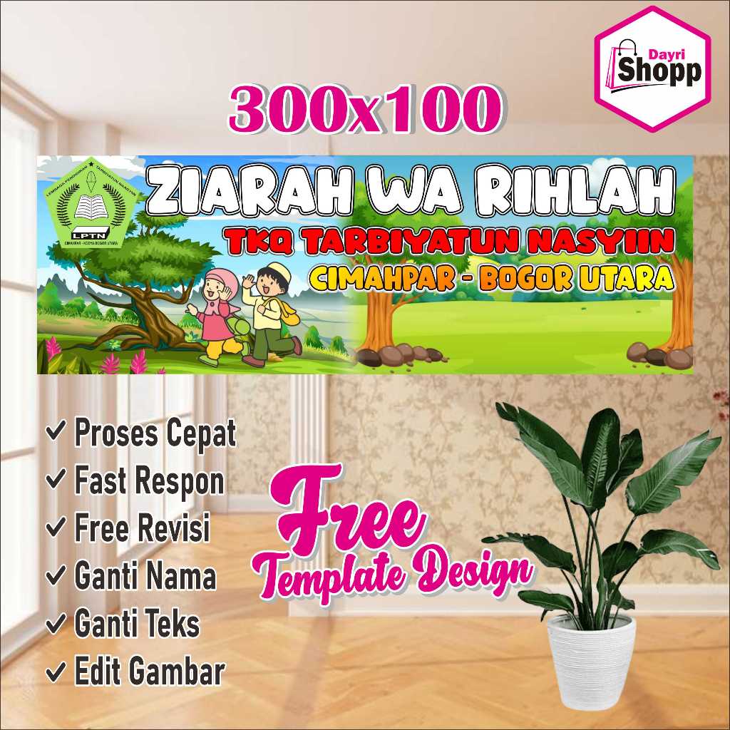 Jual Size 300x100 Cm,Spanduk Banner Ziarah Wa Rihlah Studytour Cantik ...