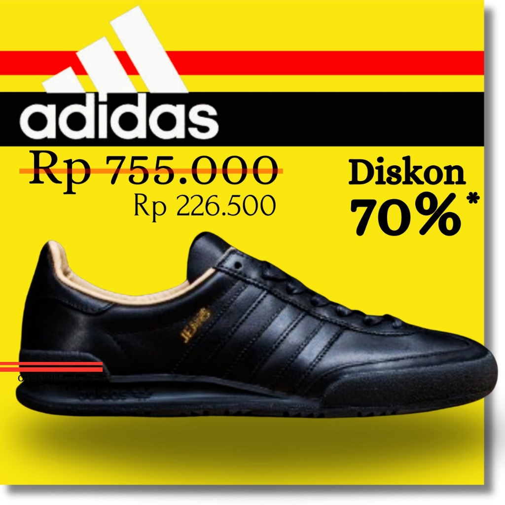 Jual (JEANS FULL BLACK ) Spatu Sepatu Sneakers Adi Samba Casual Og Pria ...