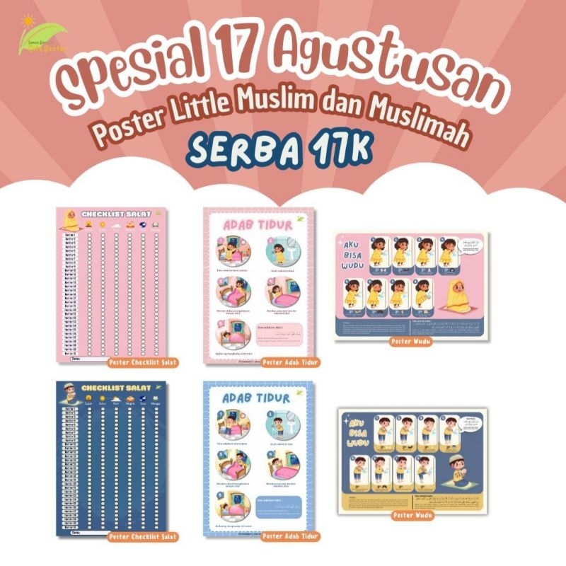 Jual [BARU!!!] — POSTER LITTLE MUSLIM MUSLIMAH: SERI ADAB dan IBADAH ...