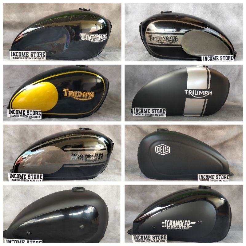 Jual Tangki Triumph custom japstyle Bober bratstyle scrambler | Shopee ...