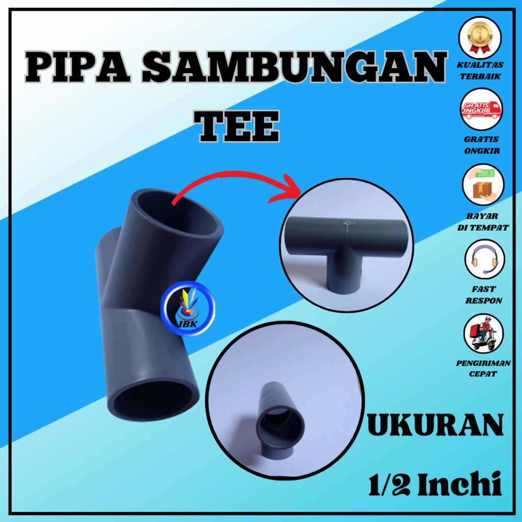 Jual Trilliun Sambungan Pipa uPVC Tee TS 1/2 Inci IBK_123 | Shopee Indonesia