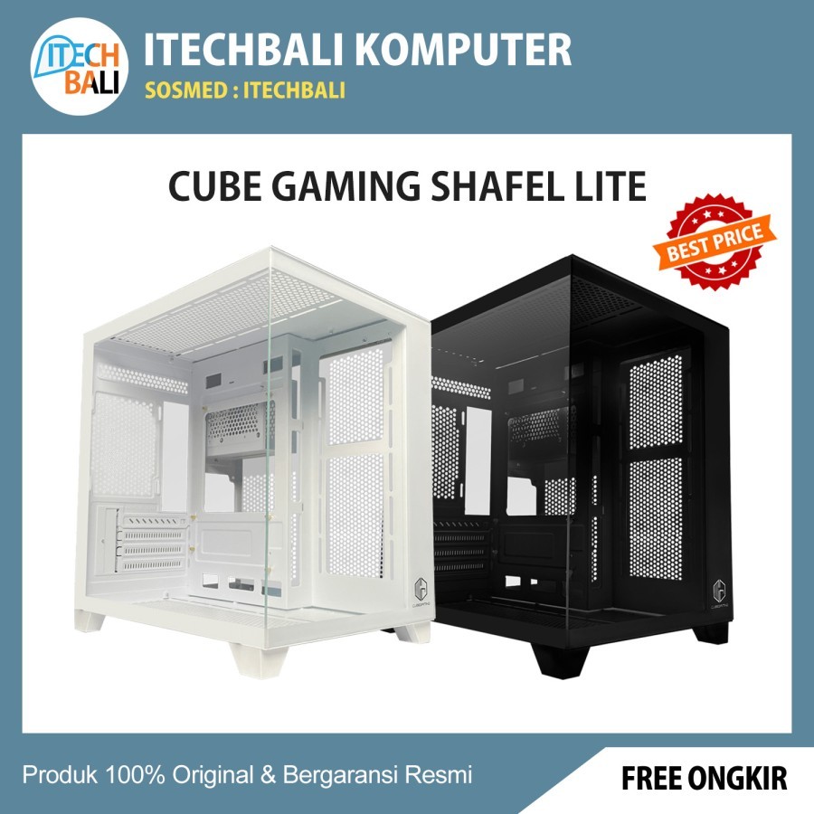 Jual Casing CUBE GAMING SHAFEL LITE Version MATX Black -White Casing pc | Shopee Indonesia