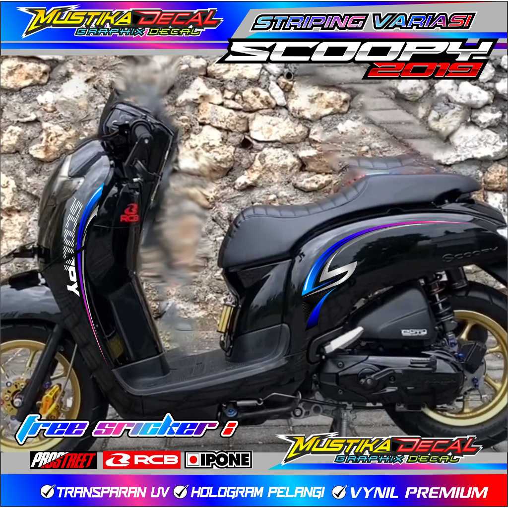 Jual STRIPING VARIASI HONDA SCOOPY 2019 / STICKER VARIASI HONDA SCOOPY ...