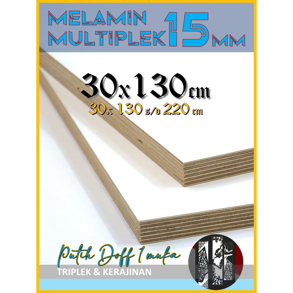 Jual Triplek Melamin 15mm 1 Muka 30 x (130 s/d 220 cm) Triplek Putih ...