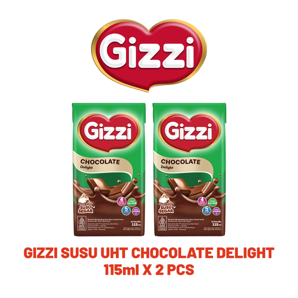 Jual Gizzi Susu UHT Chocolate Delight 115ml x 2 | Shopee Indonesia