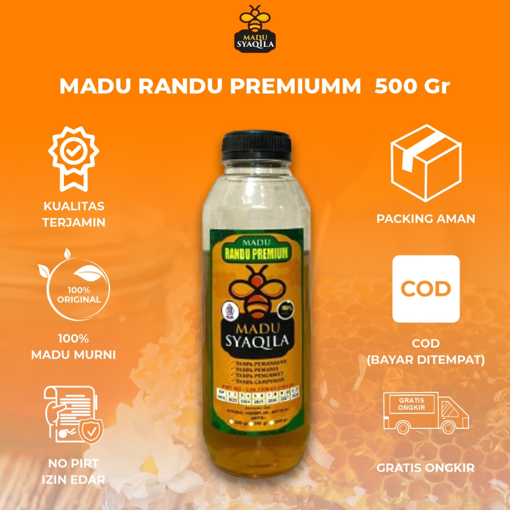 Jual Madu Syaqila |Madu Randu Premium Jaminan Asli 500GR| Madu Murni ...