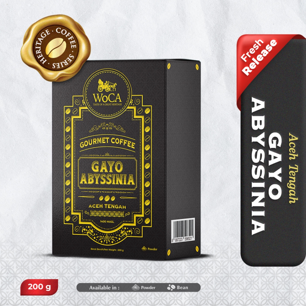 Jual WoCA Heritage Coffee Aceh Tengah Gayo Abyssinia 200g | Shopee ...