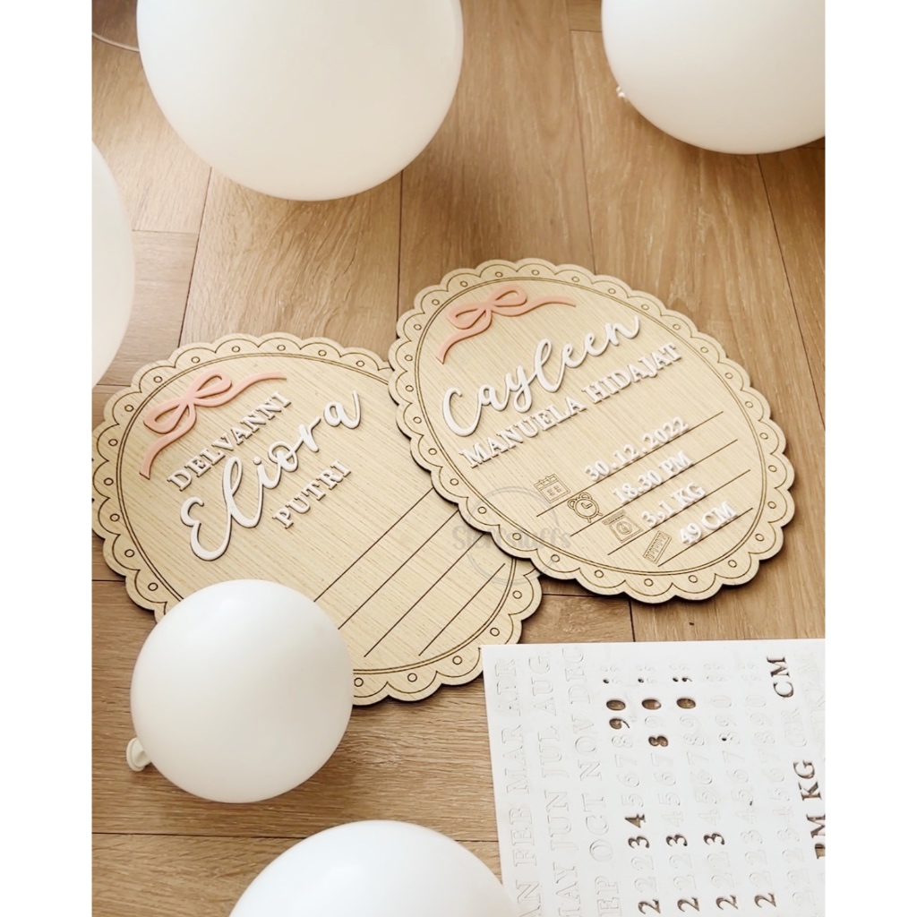 Jual COQUETTE HOSPITAL BOARD | Papan Nama Kelahiran Bayi Newborn Photo ...