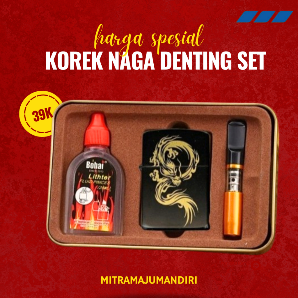 Jual Korek Api Unik naga gold Kantai Jantai Hitam Motif Naga Set MANCIS ...
