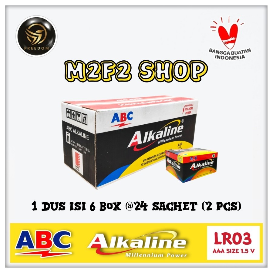 Jual Batu Baterai ABC Alkaline Millenium Power Hitam Dry Cell Ukuran A3 ...