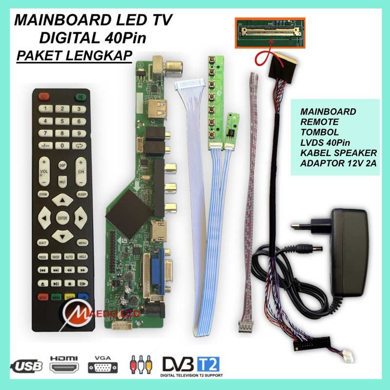 Jual LED TV Controller Board Digital Panel laptop 40pin 10" -19 ...