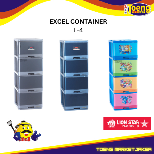 Jual LEMARI PLASTIK SUSU 4 / EXCEL CONTAINER L-4 LION STAR | Shopee ...