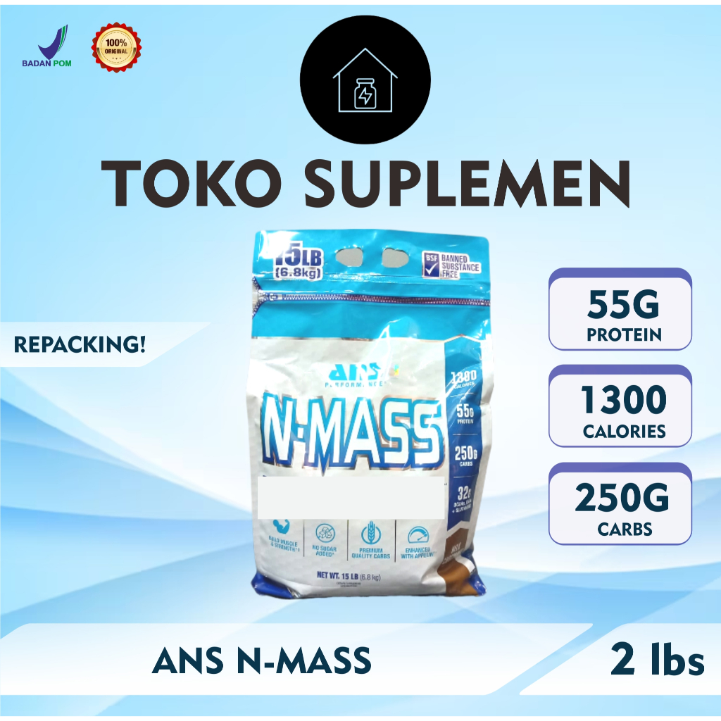 Jual ANS NMASS 2LBS - WEIGHT GAINER 1 LBS & 2 LBS (REPACK) MASS BULKING ...