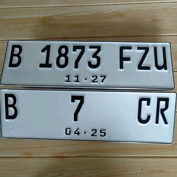Jual Plat nomor mobil original plat putih font baru berlogo korlantas ...
