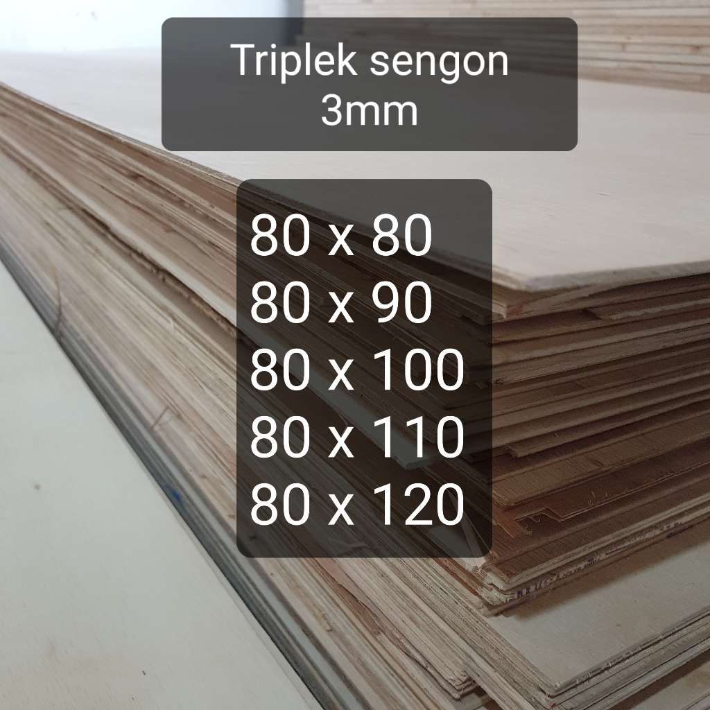 Jual Triplek custom sengon 3mm plywood multiplek halus 2 sisi lebar 80 ...