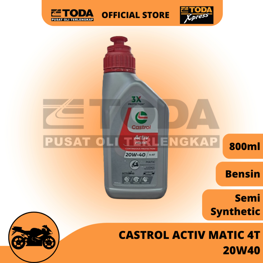 Jual Oli Castrol Activ Matic 4T 20W40 800ml Original - Oli Motor Matic ...