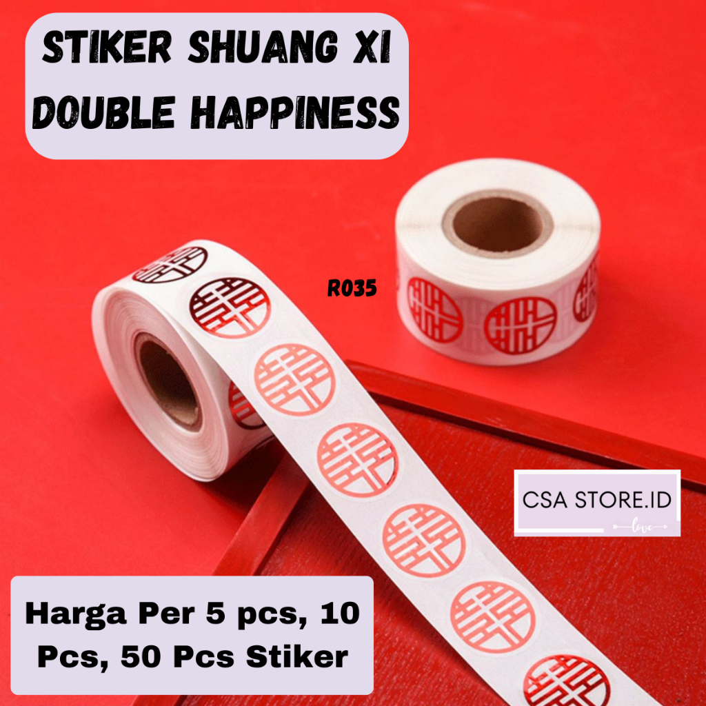 Jual Stiker Sangjit / Stiker Shuang Xi Double Happiness (R035-R036) | Shopee Indonesia
