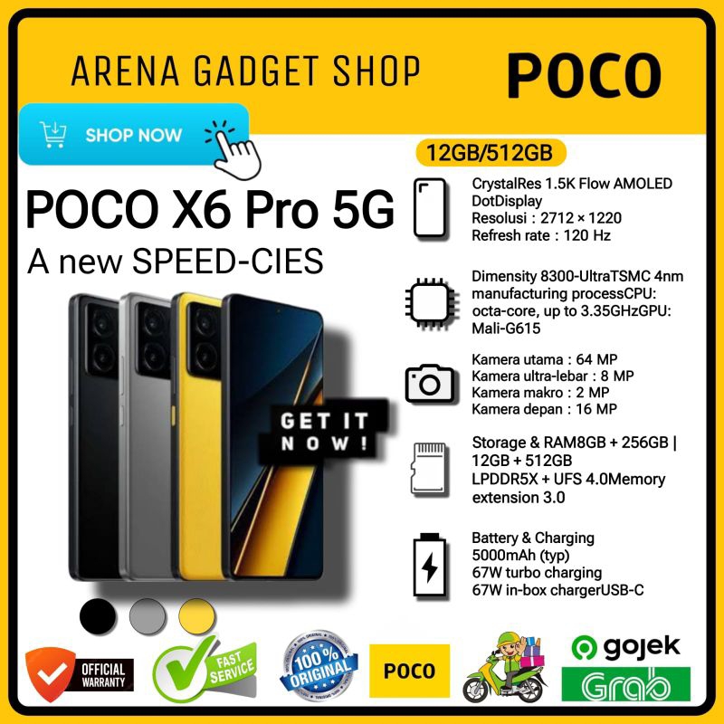 Jual Poco X6 Pro 5G Ram 12/512GB New Garansi Resmi Xiaomi Indonesia ...