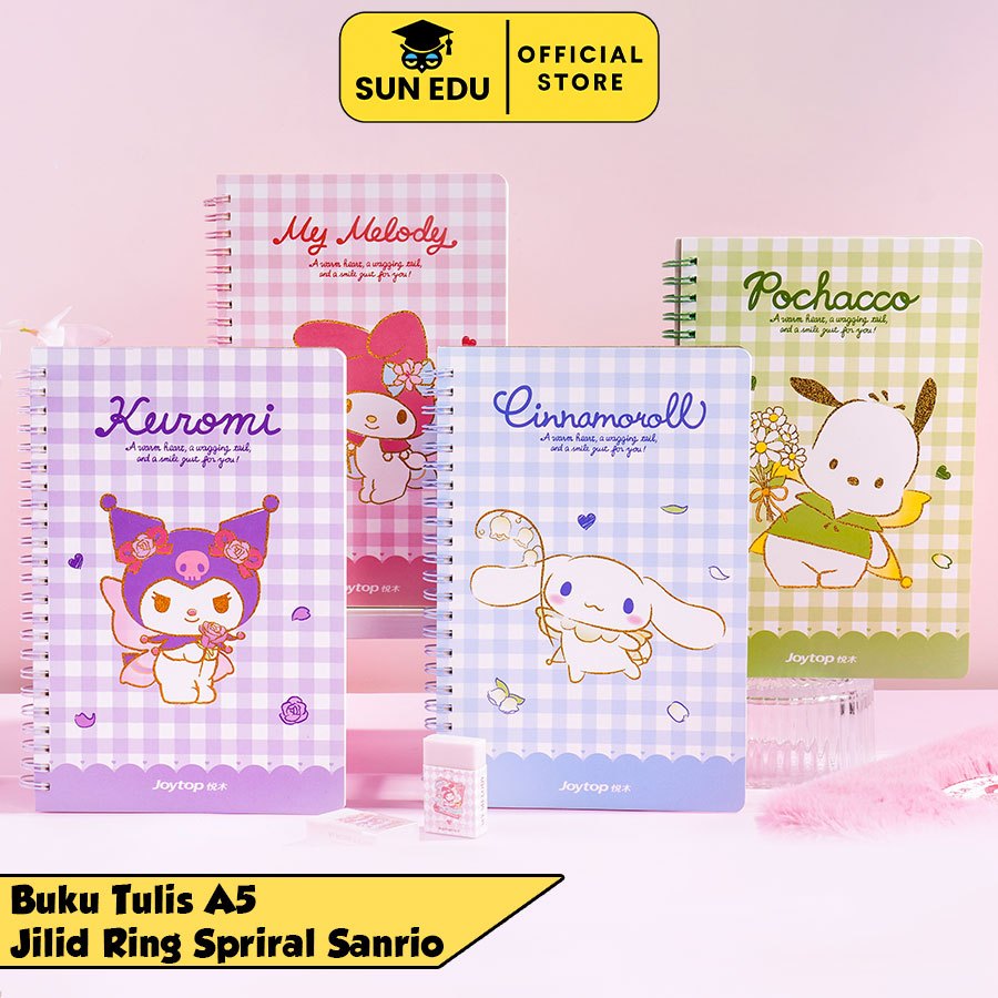 Jual Ring Book Sanrio/ Buku Tulis A5 Kuromi Cinamoroll Melody/ Buku ...