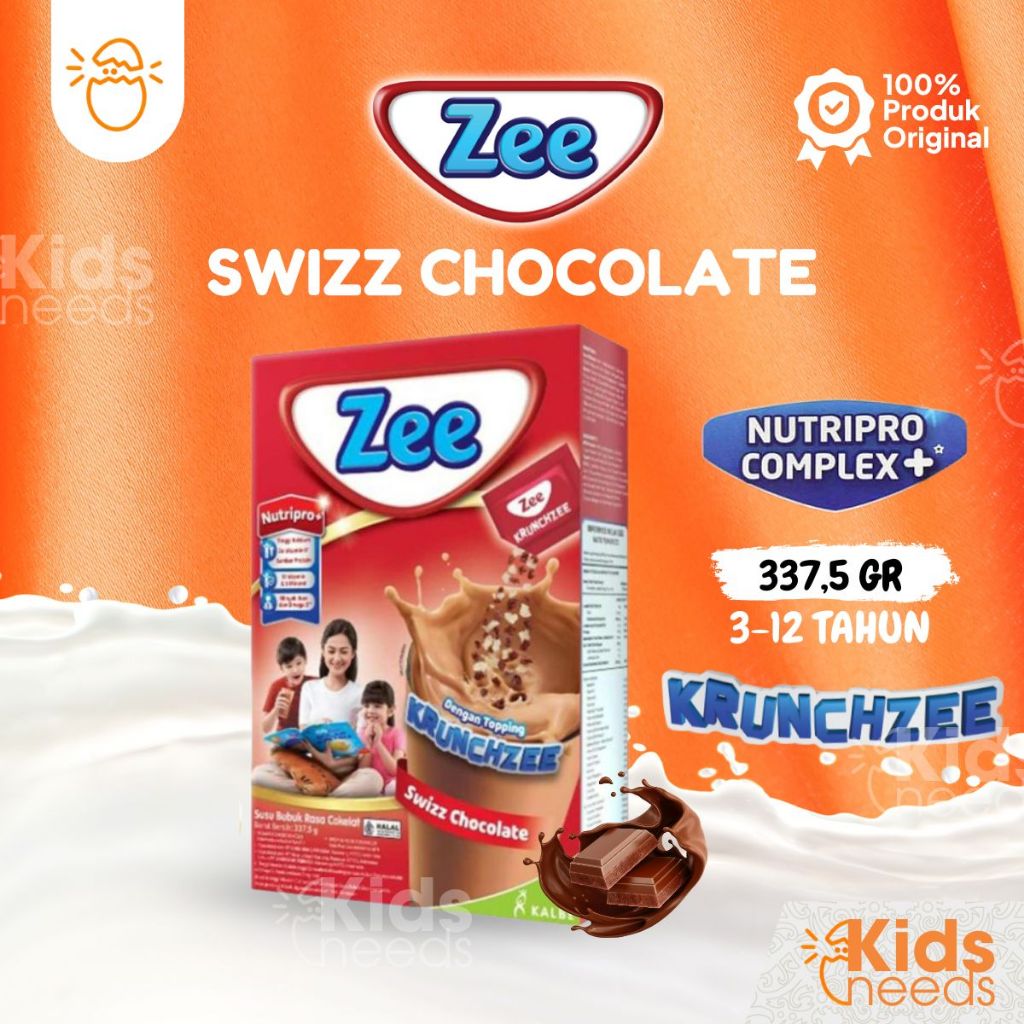 Jual ZEE KrunchZee Swizz Chocolate Milk 337.5gr Susu Pertumbuhan Usia 3 ...