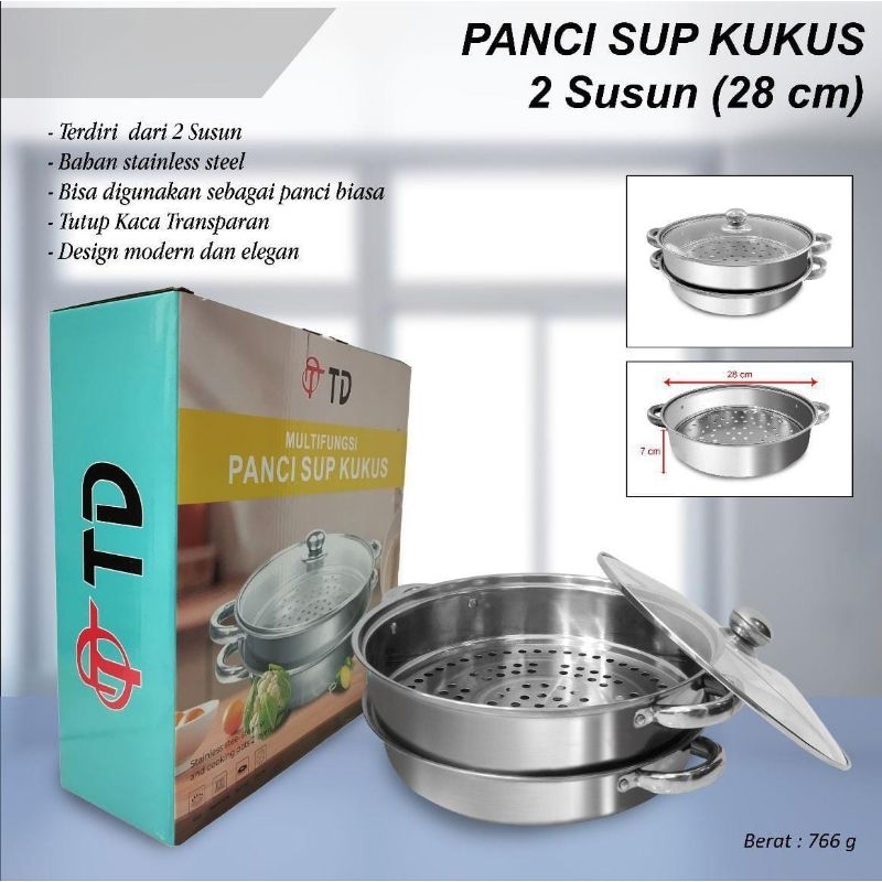 Jual Panci Sup Kukus / Panci Siomay 2 Susun Stainless 4 Kuping 28 Cm ...