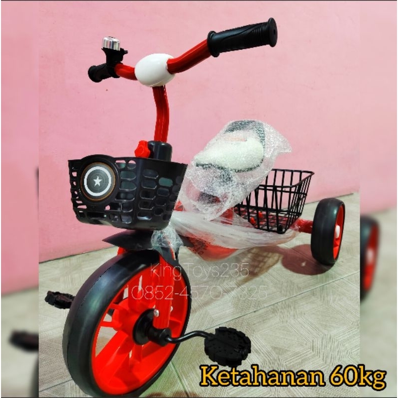 Jual Sepeda Besi Anak Kuat Kokoh Ketahanan 60kg Engkol Tricycle Roda 3 ...