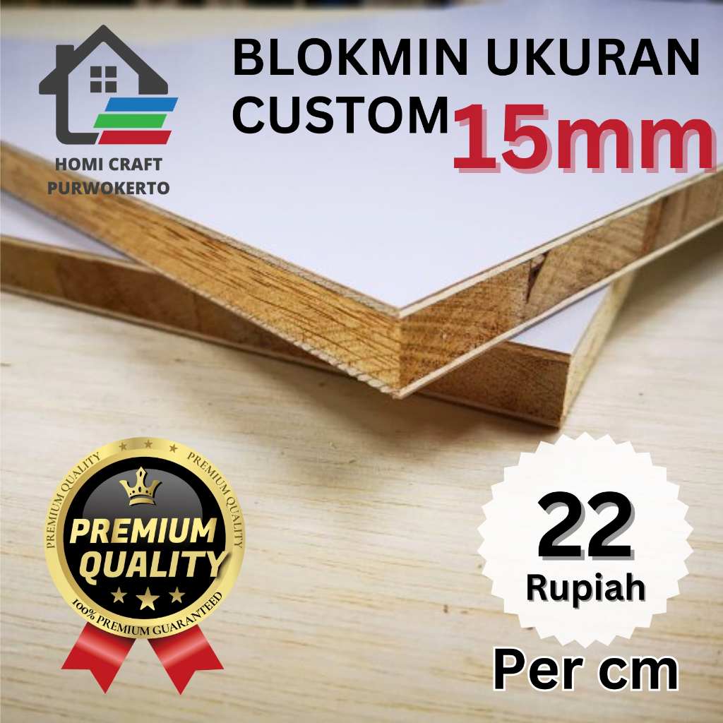 Jual Blokboard melamin 15mm Blokmin Ukuran Custom Harga /cm2 Block ...