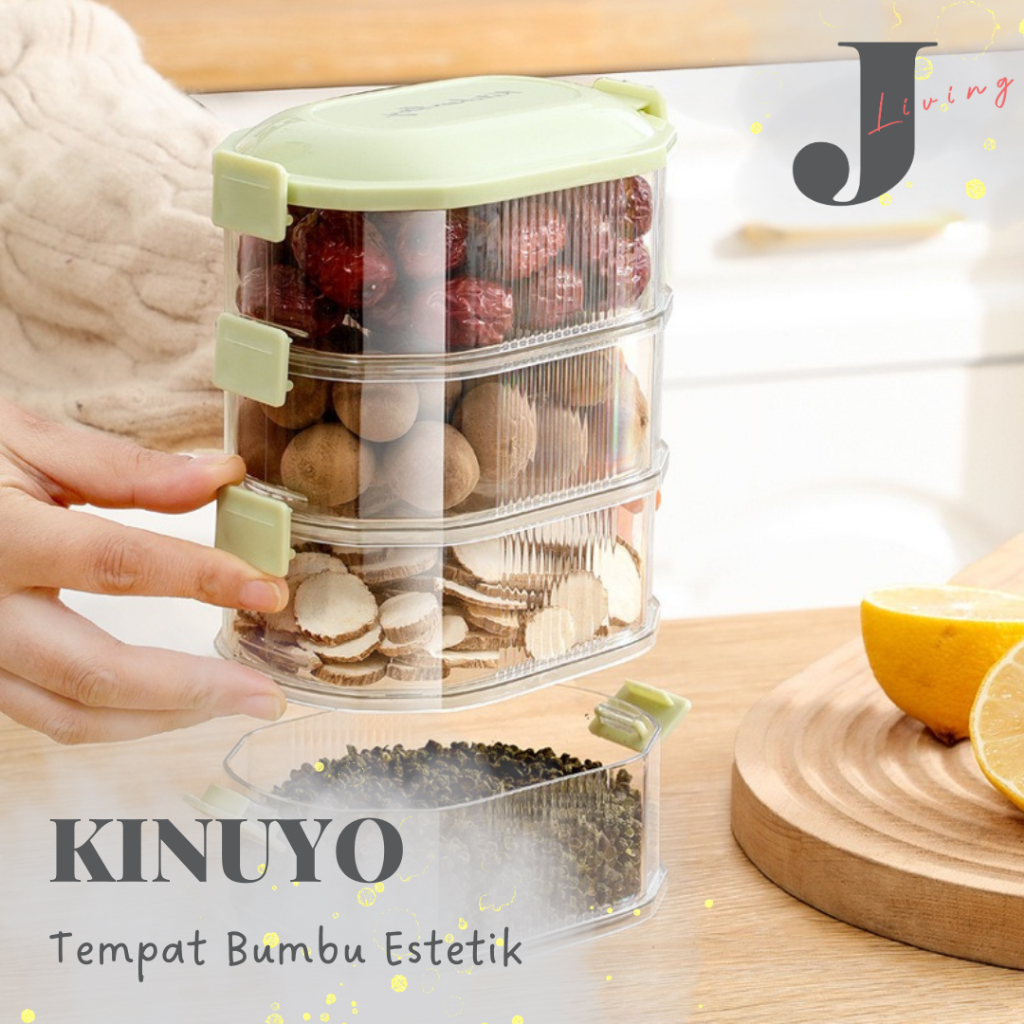Jual J LIVING - KINUYO Rak Sekat Susun Bumbu Dapur Anti Tumpah Food ...