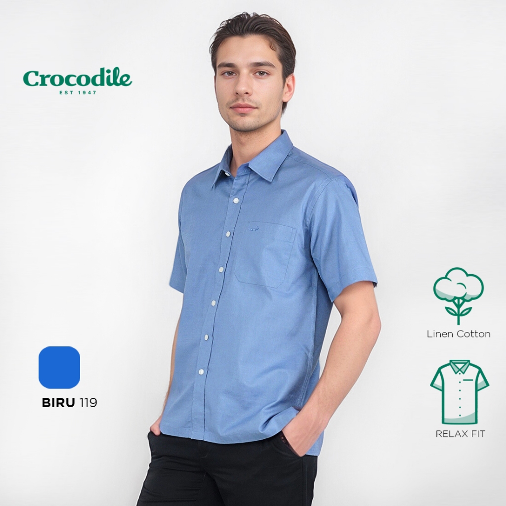 Jual Crocodile LINE2 - Men Shirt Kemeja Lengan Pendek - Relax Fit ...