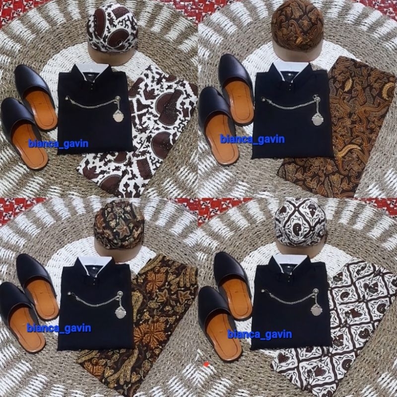 Jual [1 Set] Beskap Solo + Jarik Instan + Blangkon + Selop / Baju Adat ...
