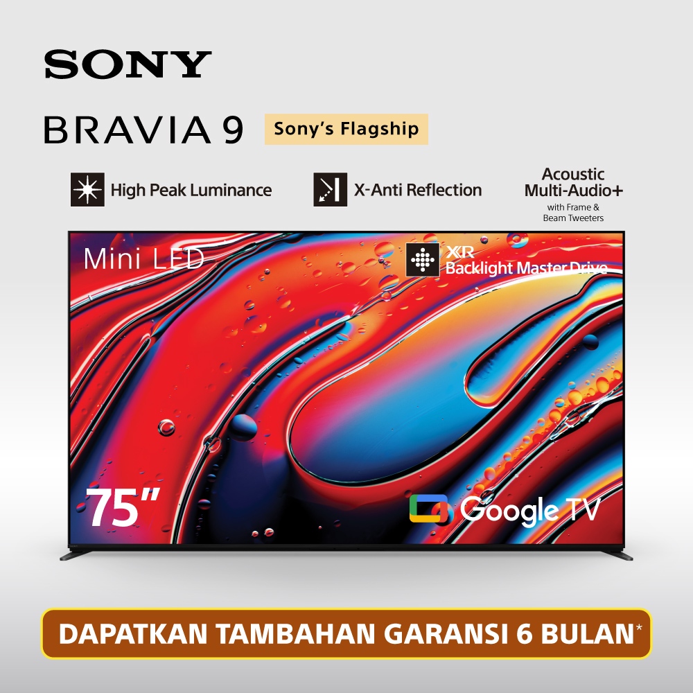 Jual SONY Bravia 9 75 Inch Mini LED 4K HDR Google TV K-75XR90 NEW Model 2024 | Shopee Indonesia